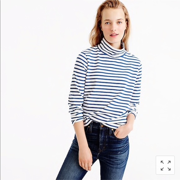 J. Crew | Tops | Nwt J Crew Sailor Strip Funnel Neck Tshirt | Poshmark